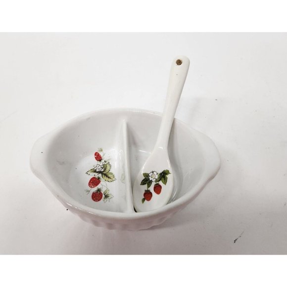 Vintage | Dining | Vintage Stoneware Divided Condiment Jam Jelly Dish ...